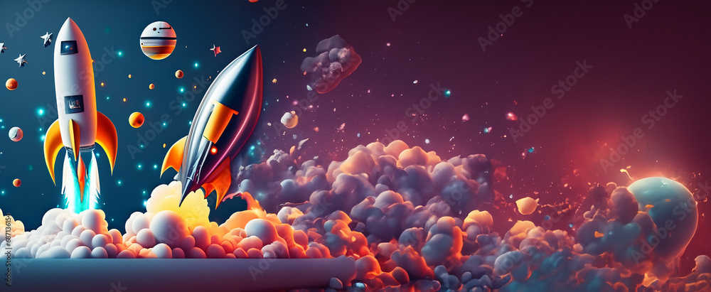 Super realistic space travel and super colorful Illustrations that go ...