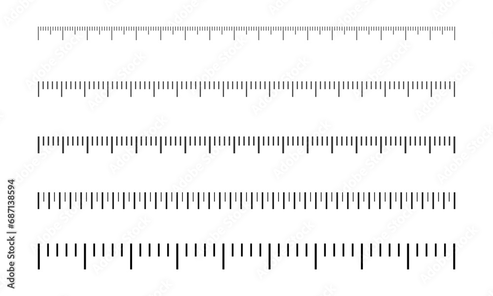Inch black lines. Measuring instrument. Measure isolated lines. Ruler ...