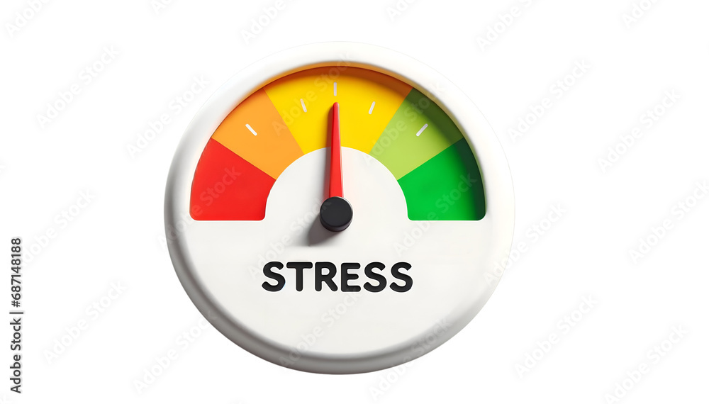 Stress Level Indicator Gauge on Transparent Background Stock ...