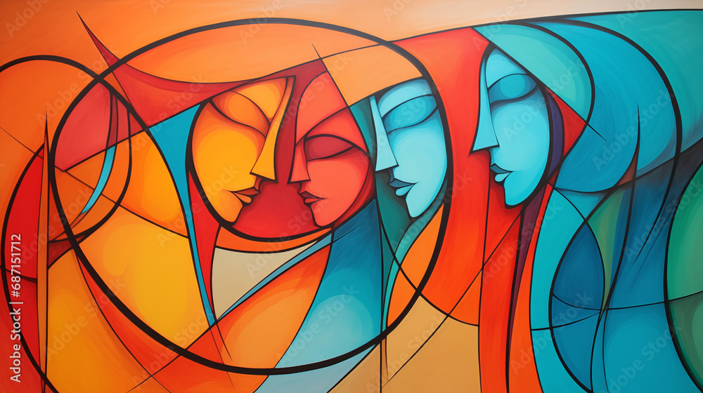 Armonía Colaborativa: Ilustración artística del trabajo en equipo y la ...