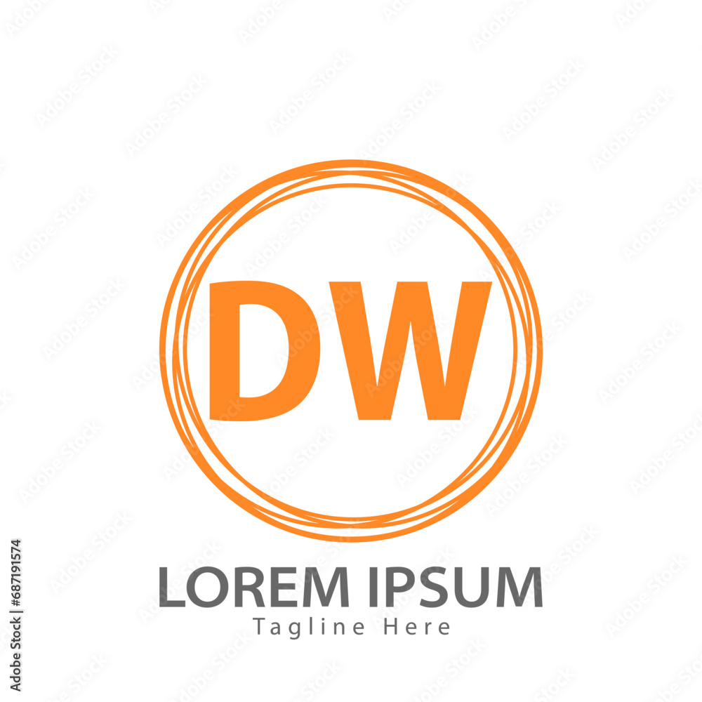 letter DW logo. DW logo design vector illustration for creative company ...