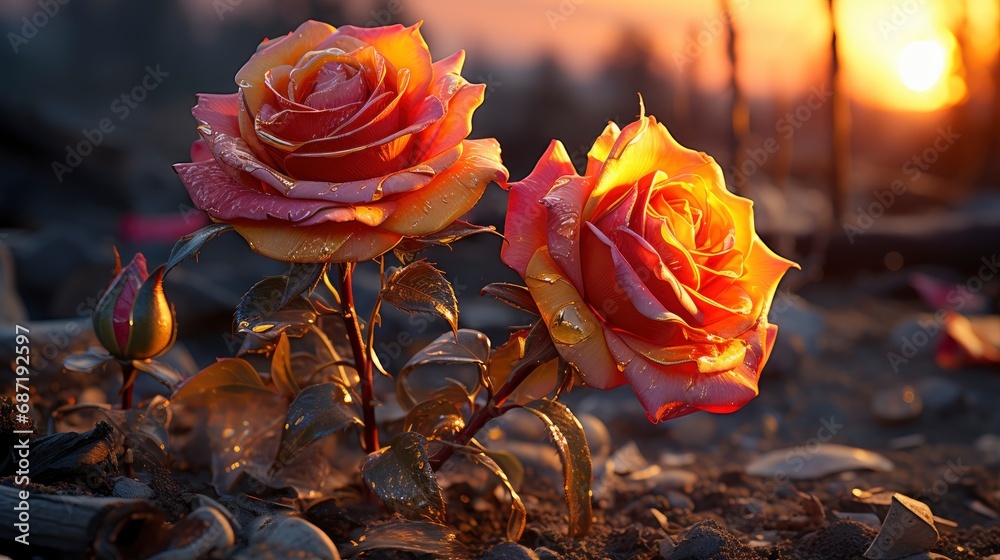 Rose Garden City Blooming Spring, Background Image, Desktop Wallpaper ...