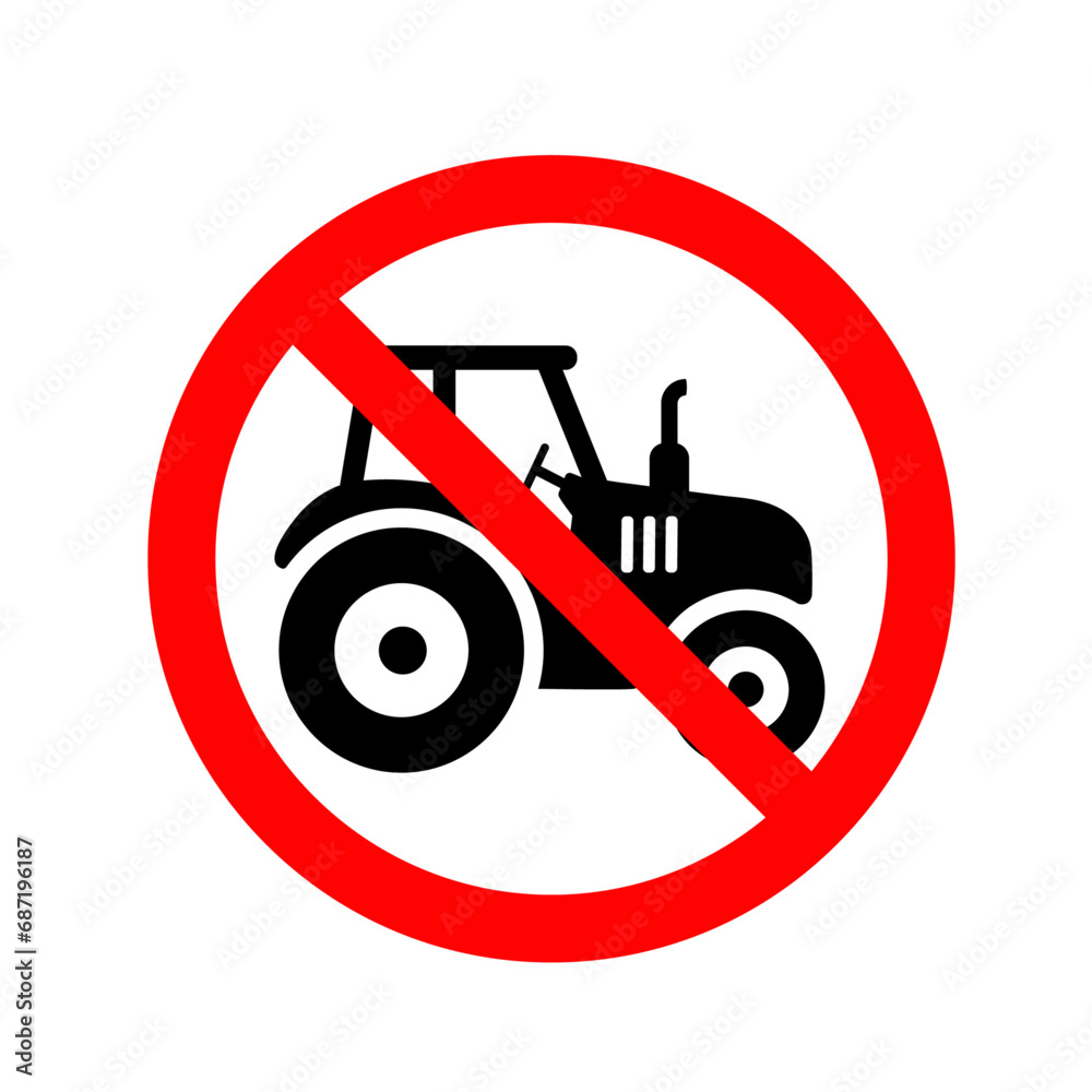 No Tractor Allowed Sign. No Tractor Sign Or No Parking Sign. No Farm ...