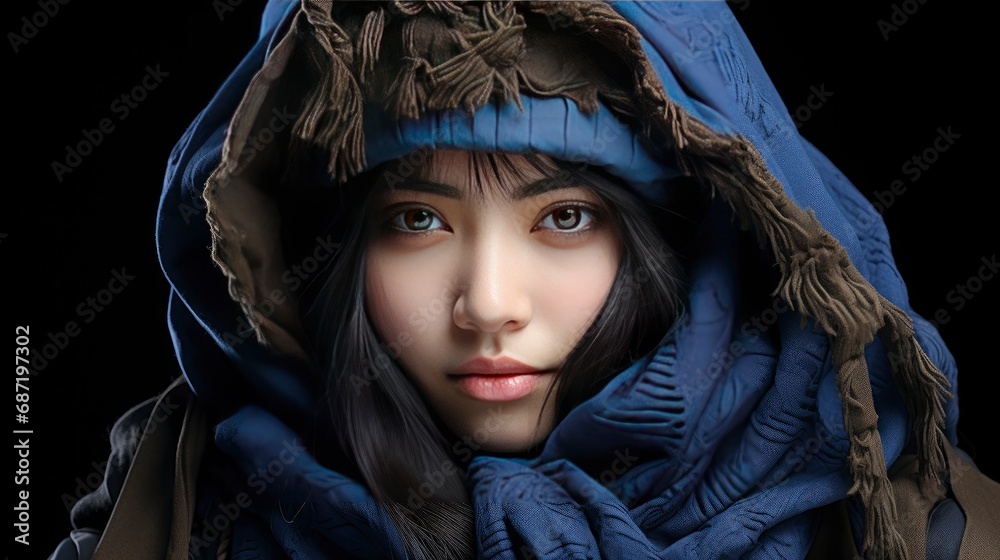 One Girl Blue Accessor, Background Image, Desktop Wallpaper Backgrounds ...