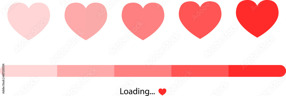 Love rating scale. The love level is being uploaded. Color gradient ...