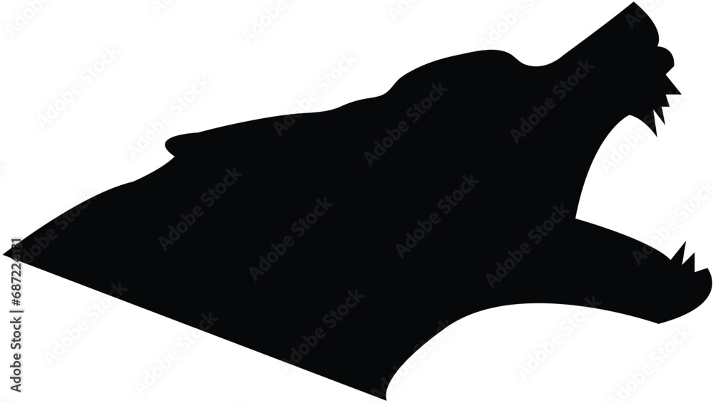 Wolf Howling silhouette, design logo, clipart. Wolf howling trending ...