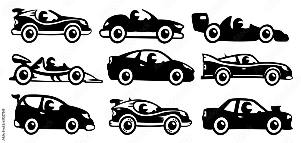 Vetor de Cartoon Car SVG, Formula 1 SVG, Sports car SVG, Race car icon ...