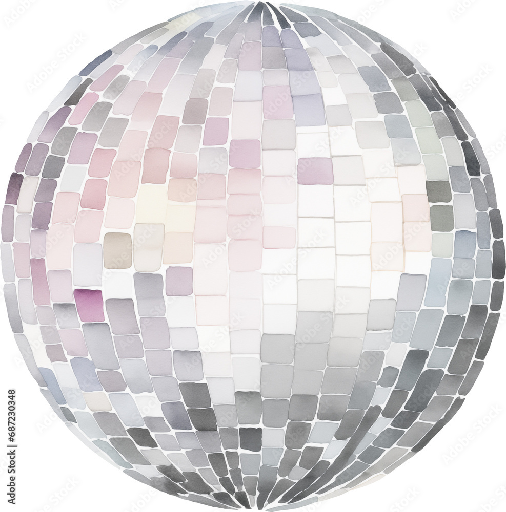 Disco ball watercolour illustration created with Generative AI ...