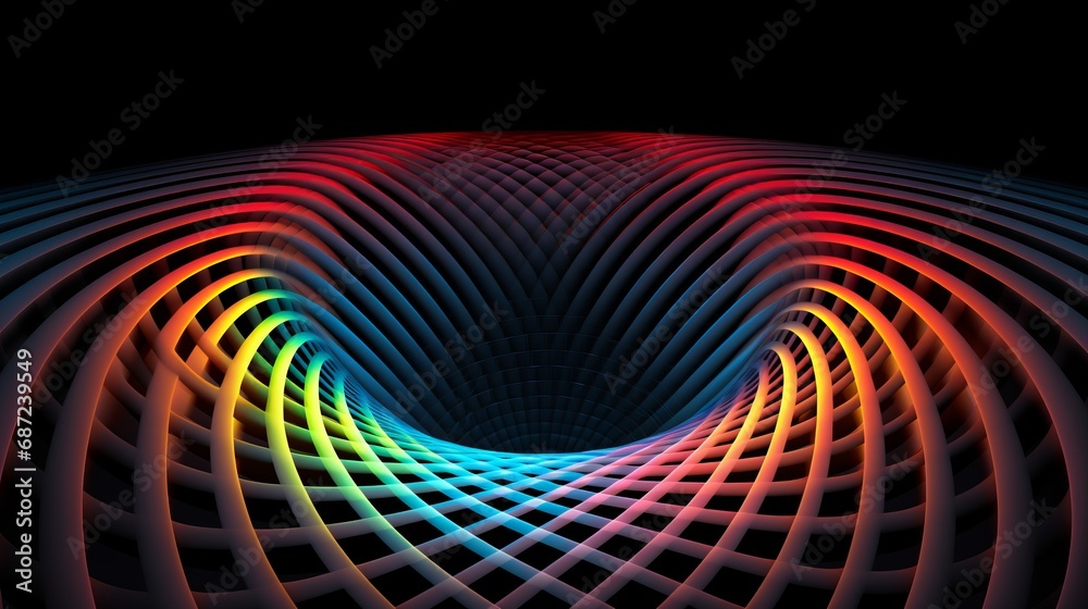 parabolic illusion, abstract color gradients, circular light crosses ...