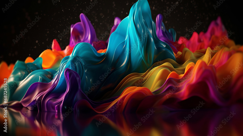 Colorful Abstract Waves. Modern background. Vibrant waveforms in ...