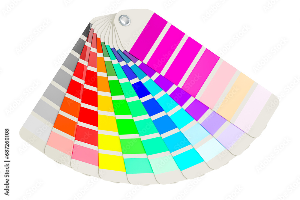Pantone Color Palette Guide, 3D rendering isolated on transparent ...