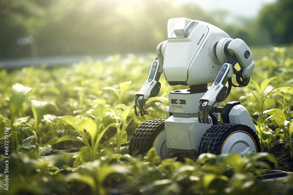 Smart Robotic Farmers in Agriculture - Futuristic Robot Automation ...