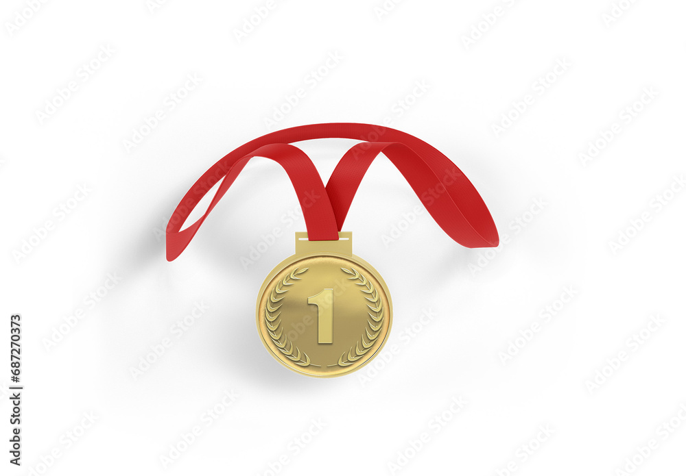Round Competition Medal with Ribbon Mockup Stock Template | Adobe Stock