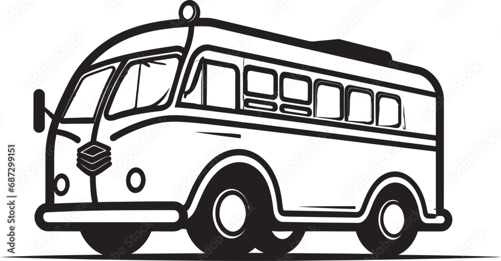 Vector Art of a Night Bus Ride Public Bus Network Map in Vector ...