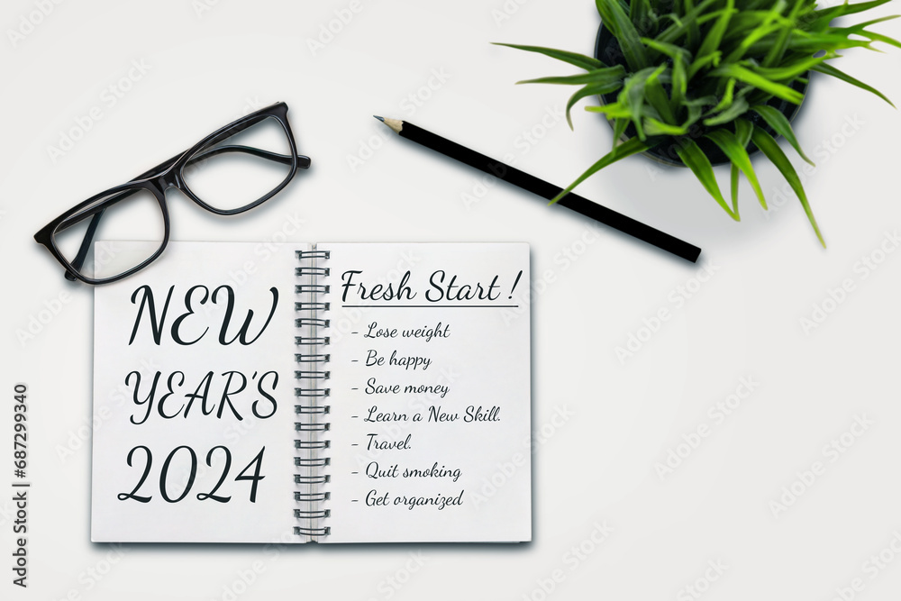 2024 Happy New Year Resolution Goal List and Plans Setting - Business ...