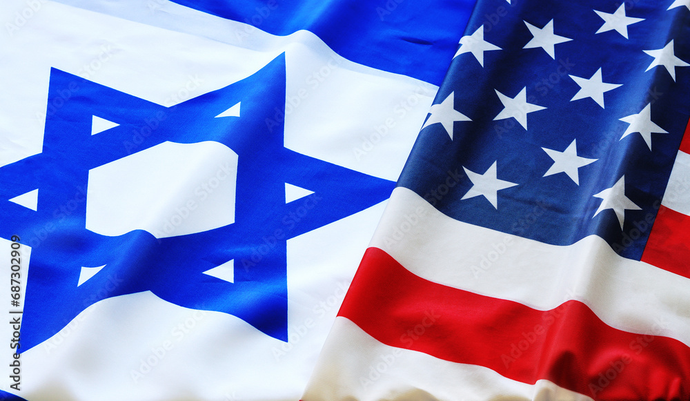 USA Israel. American and Israel Flags. Flag of the United States of ...