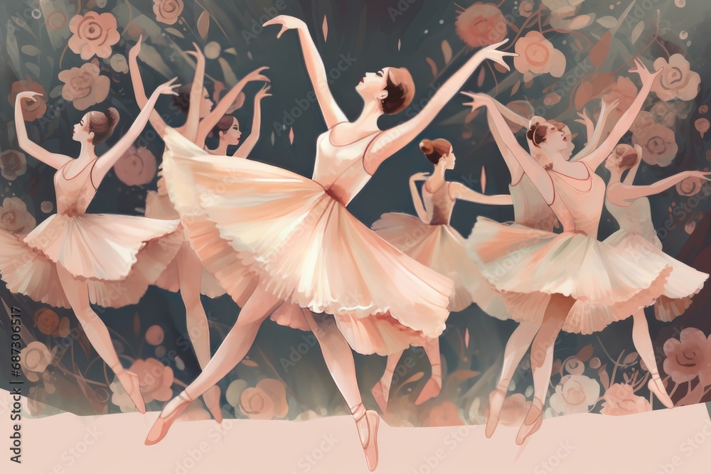 Ballet dancers gracefully perform a dance, showcasing exquisite ...