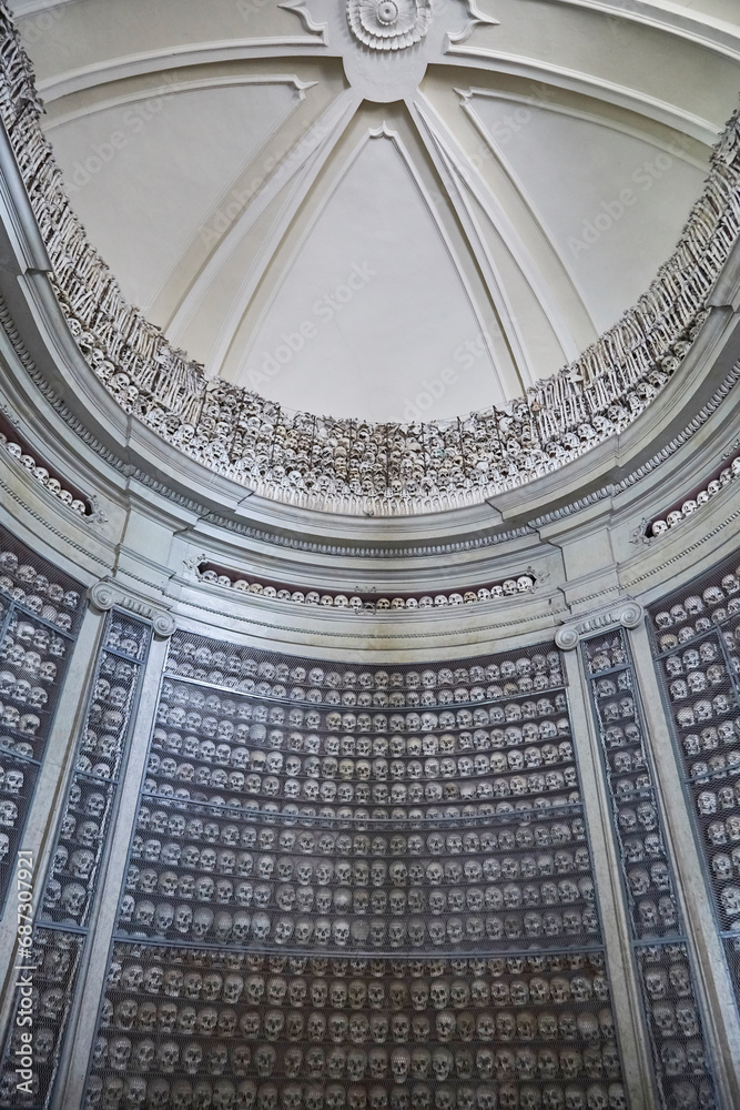 The famous Ossario di Solferino Chapel, with the bones of the unknown ...