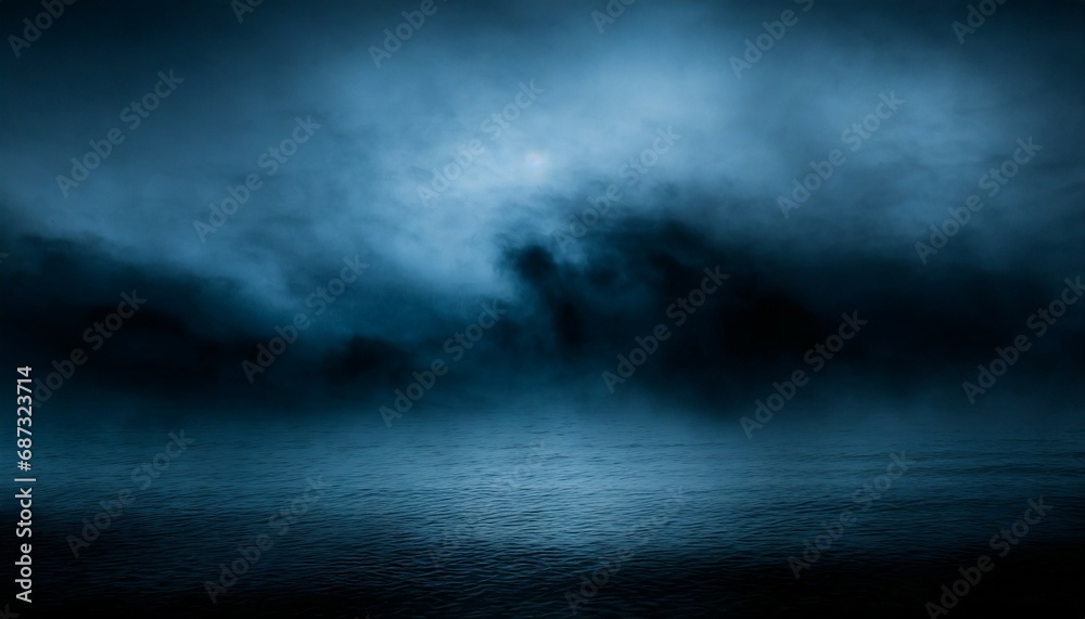 horror black blue sky sea haunted cloud scary ocean depression background mystery gloomy dark ...