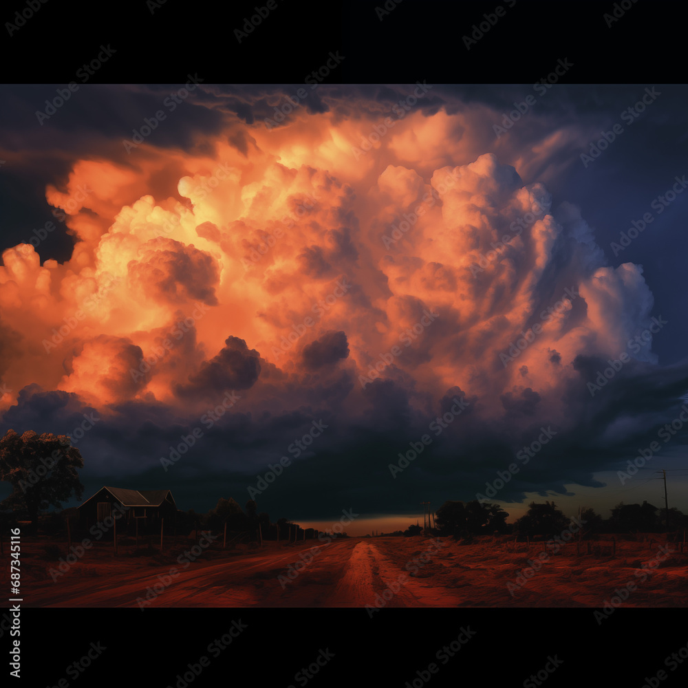fire, sky, sunset, flame, cloud, heat, red, clouds, orange, burn, smoke ...