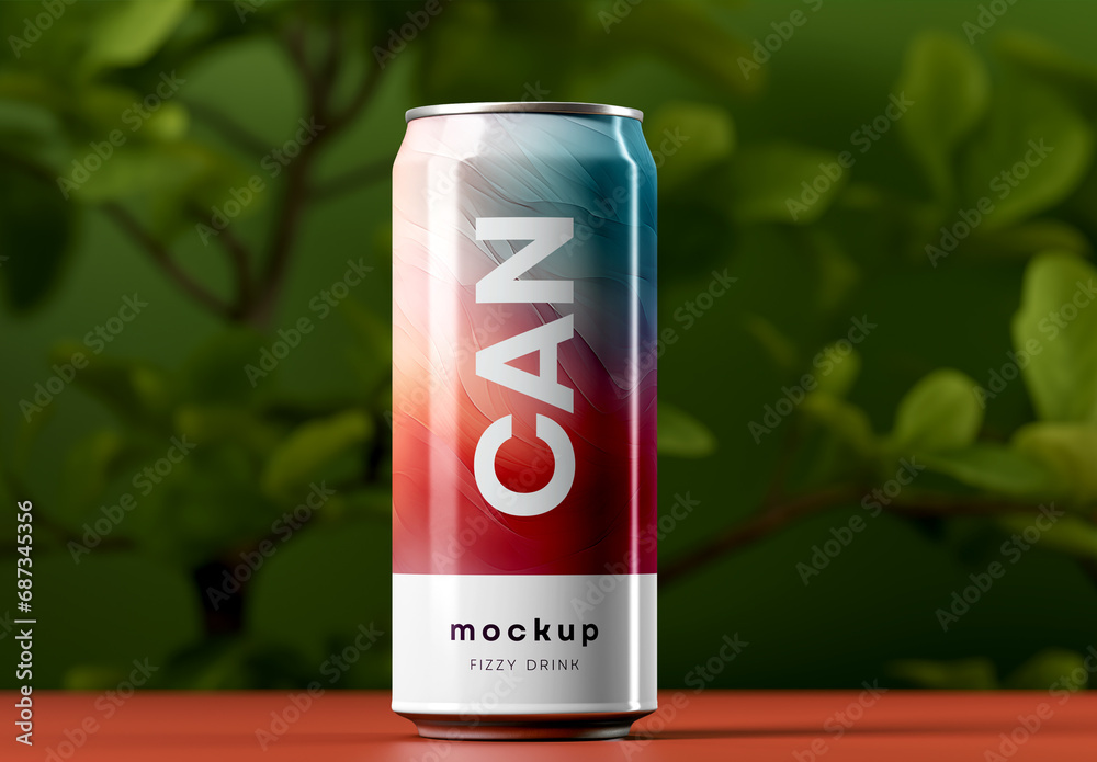 Fizzy Packaging Can Mockup Design Generated with AI Stock Template ...