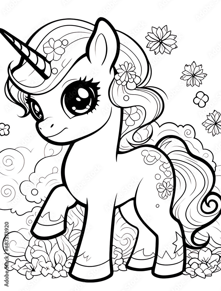 Cute Unicorn Coloring Pages for Kids, Unicorn Coloring Pages,Unicorn ...