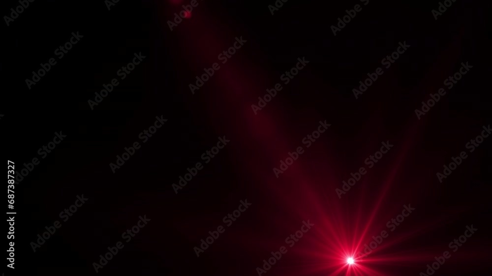 Red flare lens light with red bright glow, sun light lens flares art ...