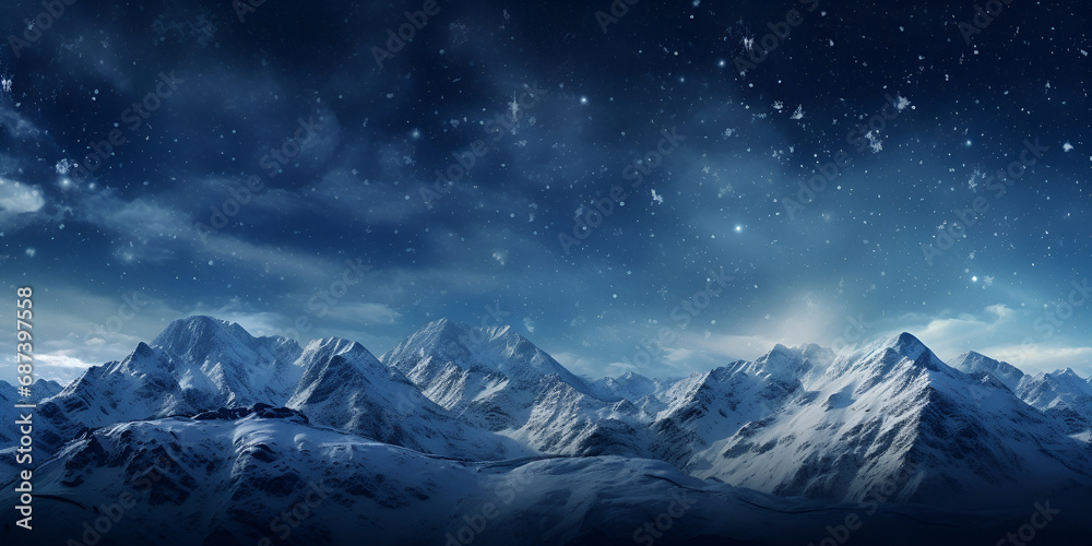 ภาพประกอบสต็อก mountains in the night,The backdrop is a dark ...