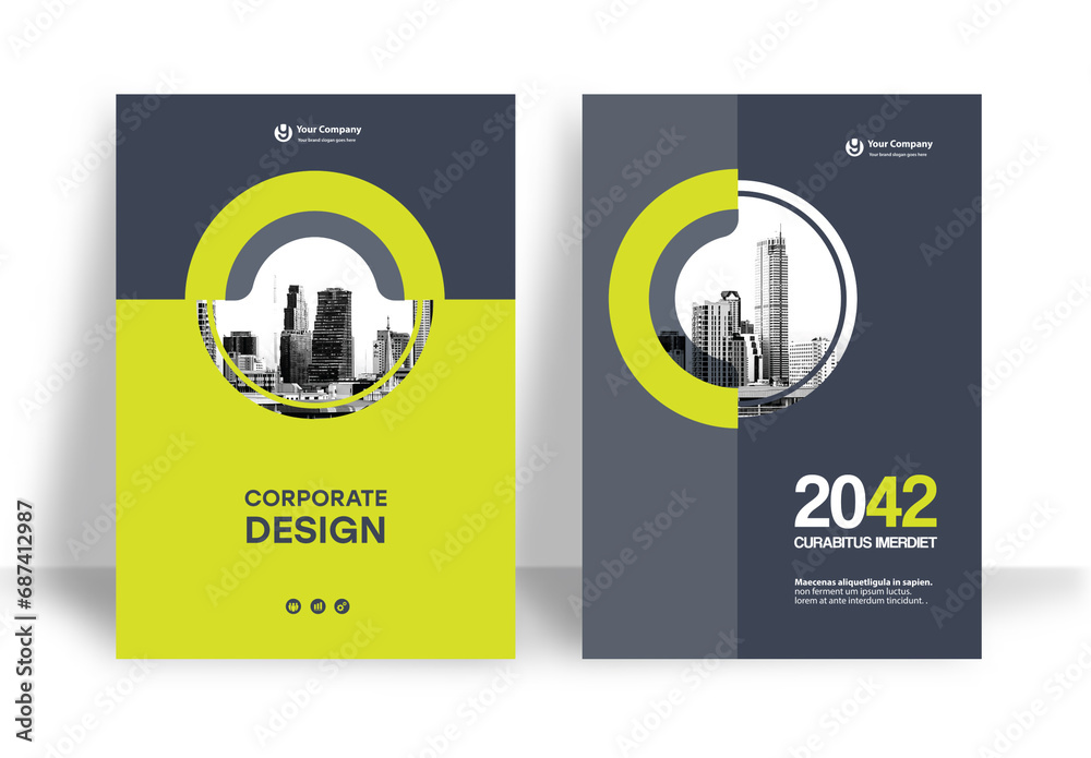 Yellow and Black Book Cover Layout Stock Template | Adobe Stock