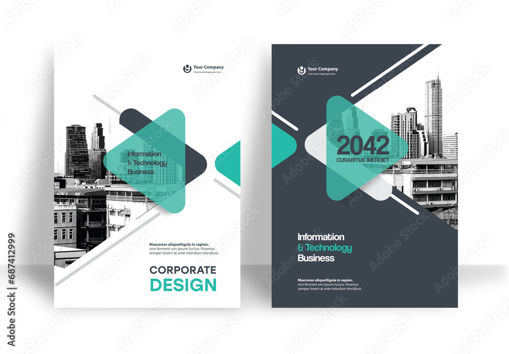 Green and Black Book Cover Layout Stock Template | Adobe Stock