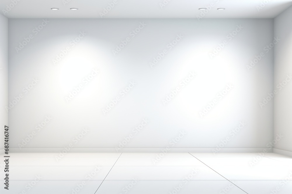 White wall with reflection light falling of from the window. Minimal ...