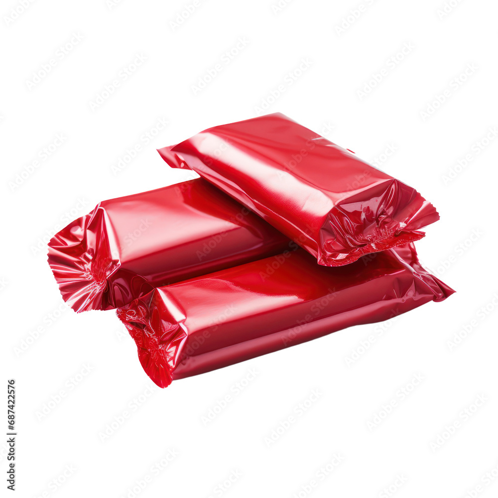 candy bar in red package isolated on transparent background ...