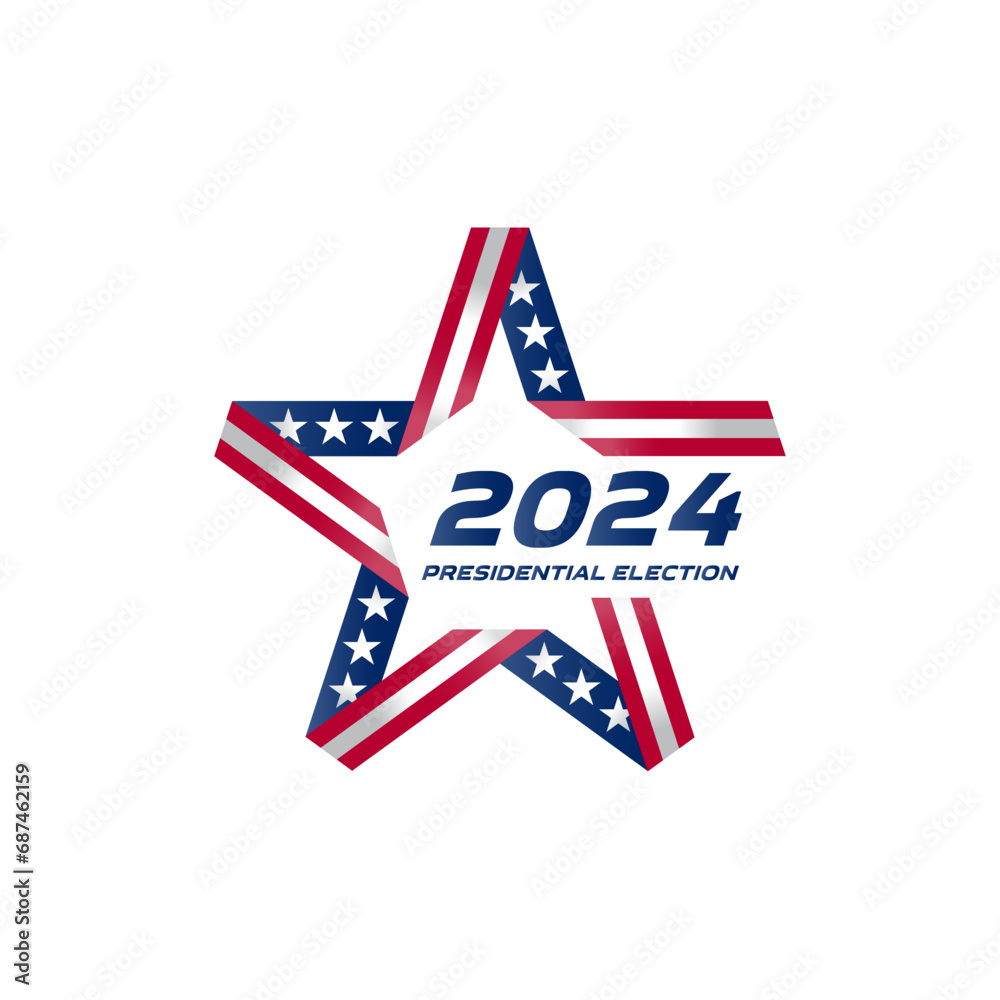 Unusual Stylized star with american flag colors and symbols. Election ...