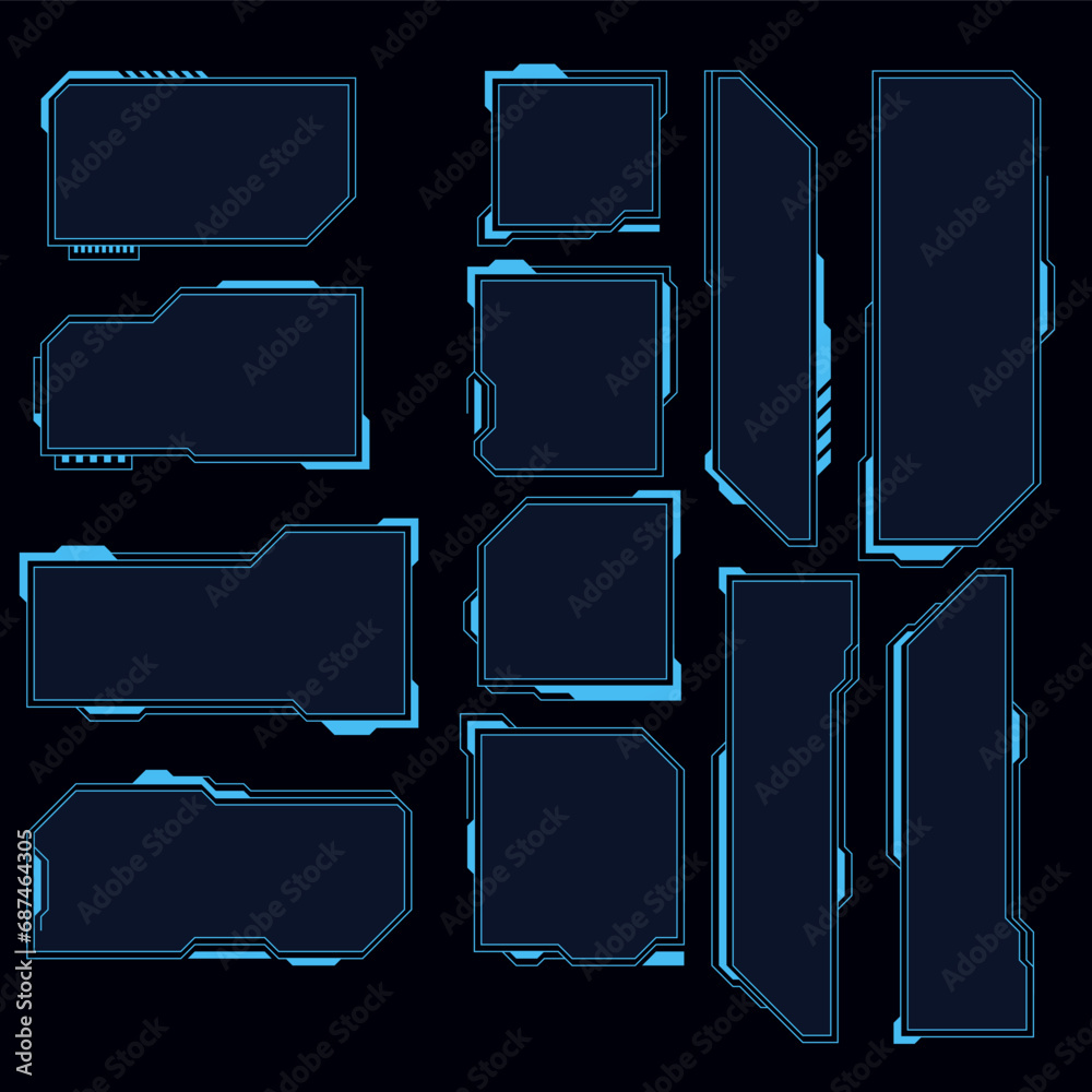 Hud frames. Futuristic modern user interface elements, hud control ...