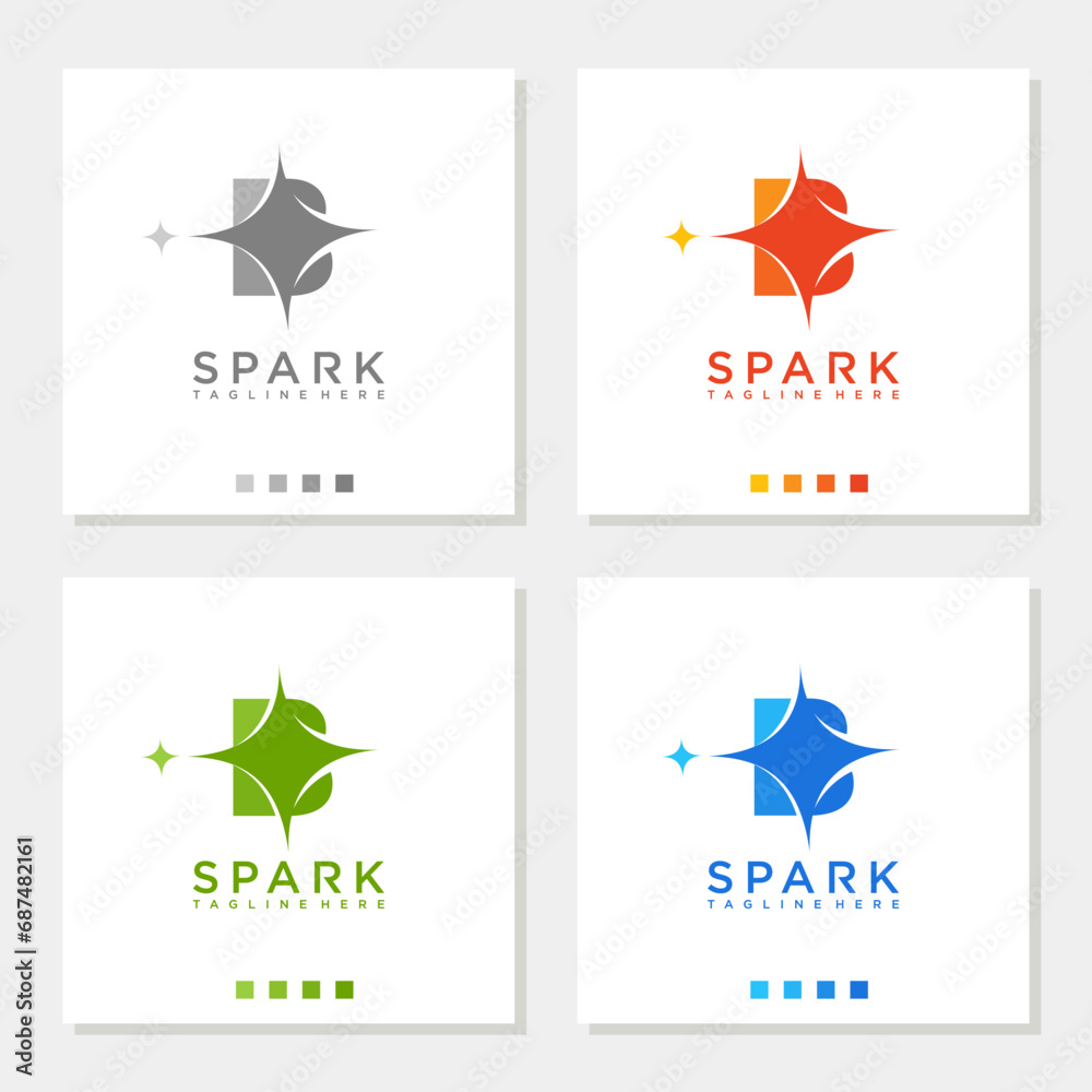 spark logo letter B star fireworks sparkling logo graphic vector icon ...