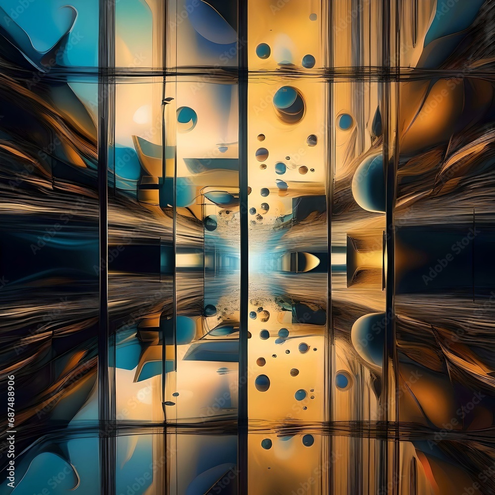 A depiction of parallel realities through abstract distortions and ...