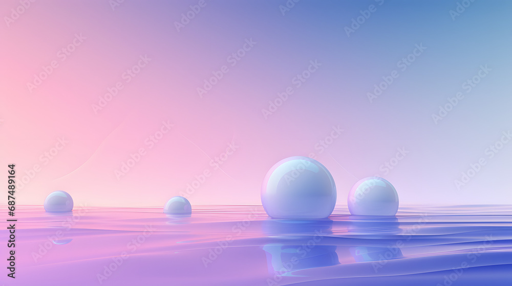 Elegant desktop background with gradient and floating glass orbs Stock ...