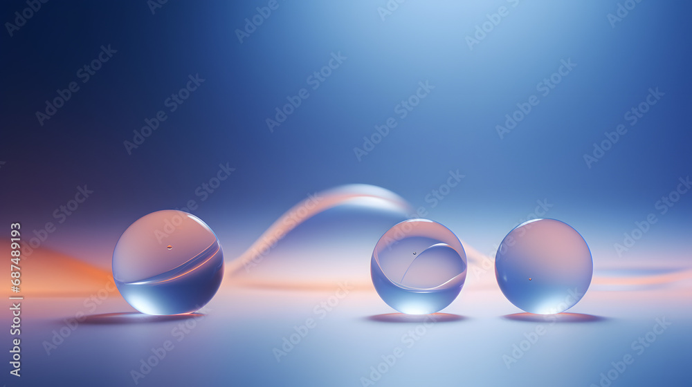 Elegant desktop background with gradient and floating glass orbs Stock ...