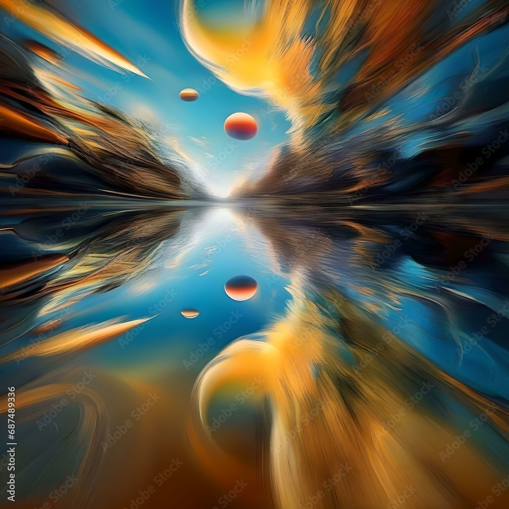 A depiction of parallel realities through abstract distortions and ...