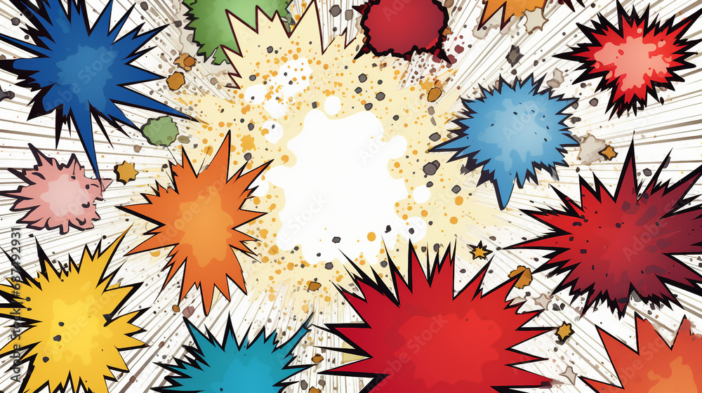 Explosive Comics Boom Backgrounds: Dynamic Hand-Drawn Vector Design ...