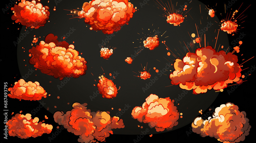 Dynamic Comics Explosion: Fiery Blast and Smoke Effects - Action-packed ...