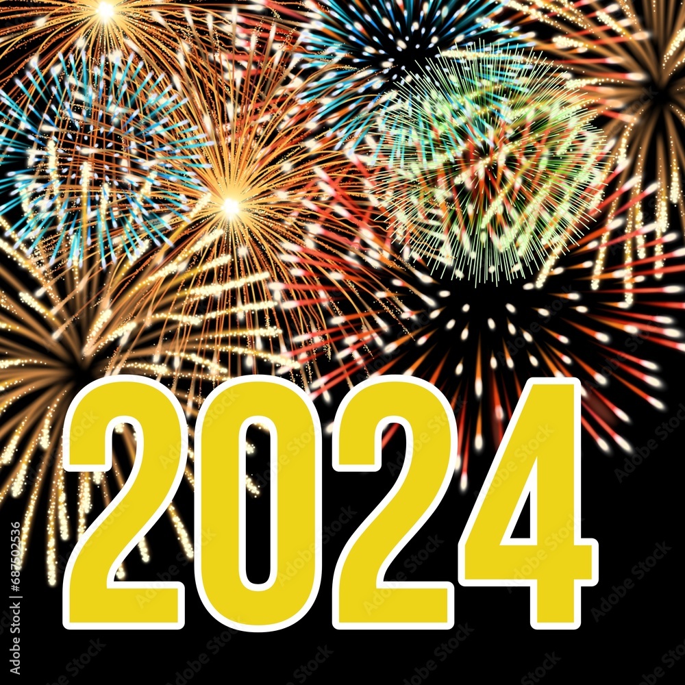 new-fireworks-new-year-2024-happy-new-year-2024-square-template-with-3d