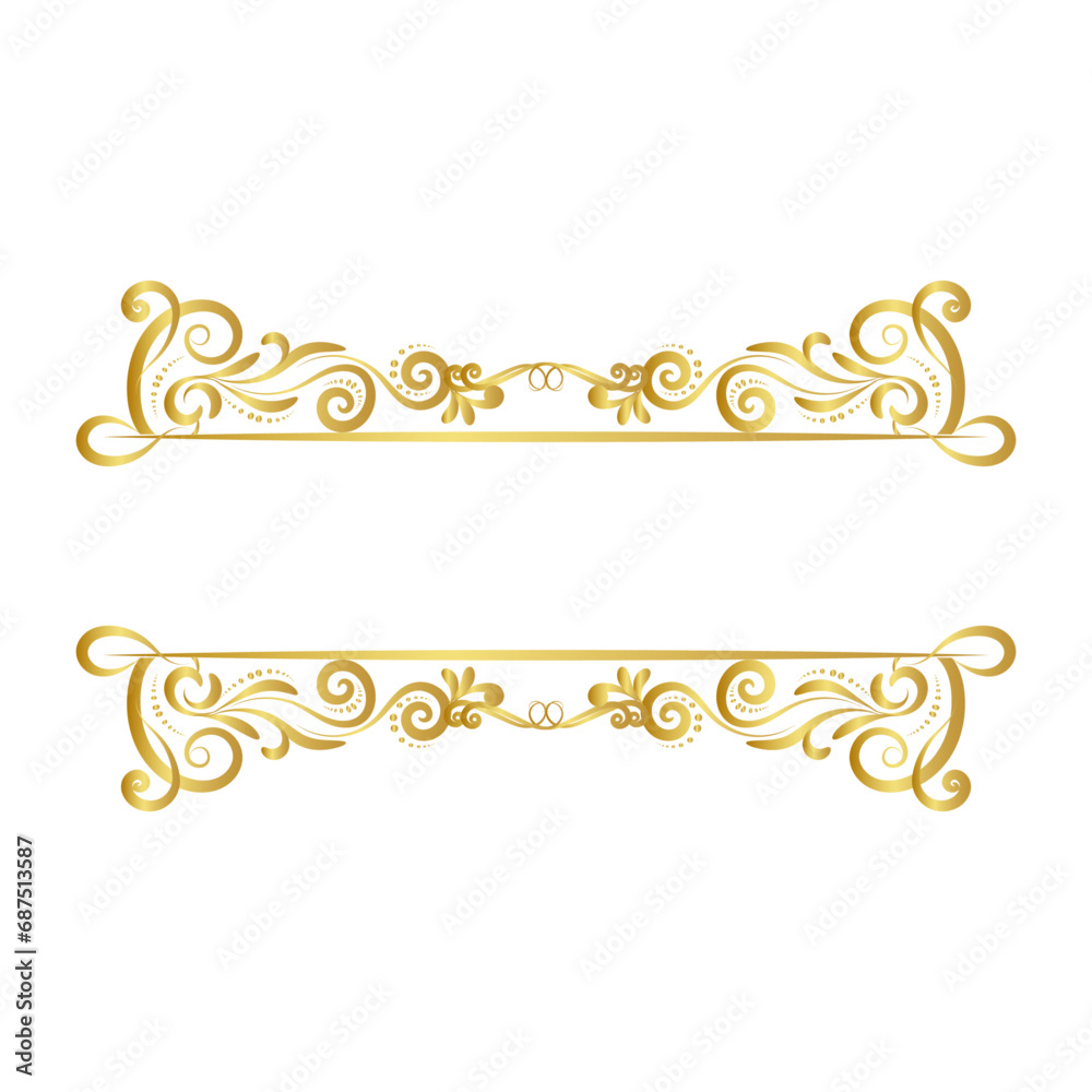 Goldden vintage royal border frame with corner line floral for picture ...