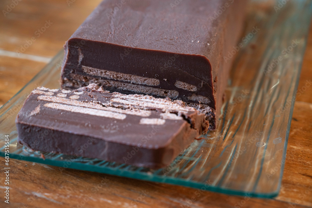 "Cold Dog" cake, or "Kalter hund", a dessert consists of butter ...