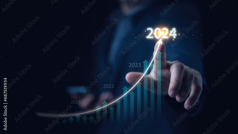 2024 target and goal concept, Business growth, New Year business ...