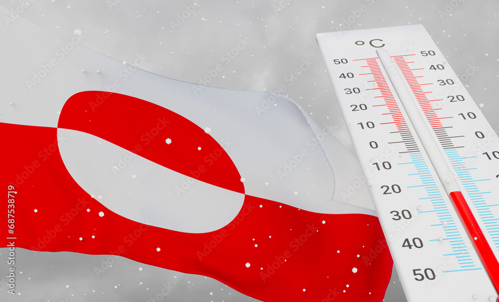 Winter in Greenland with severe cold, negative temperature, Cold season ...