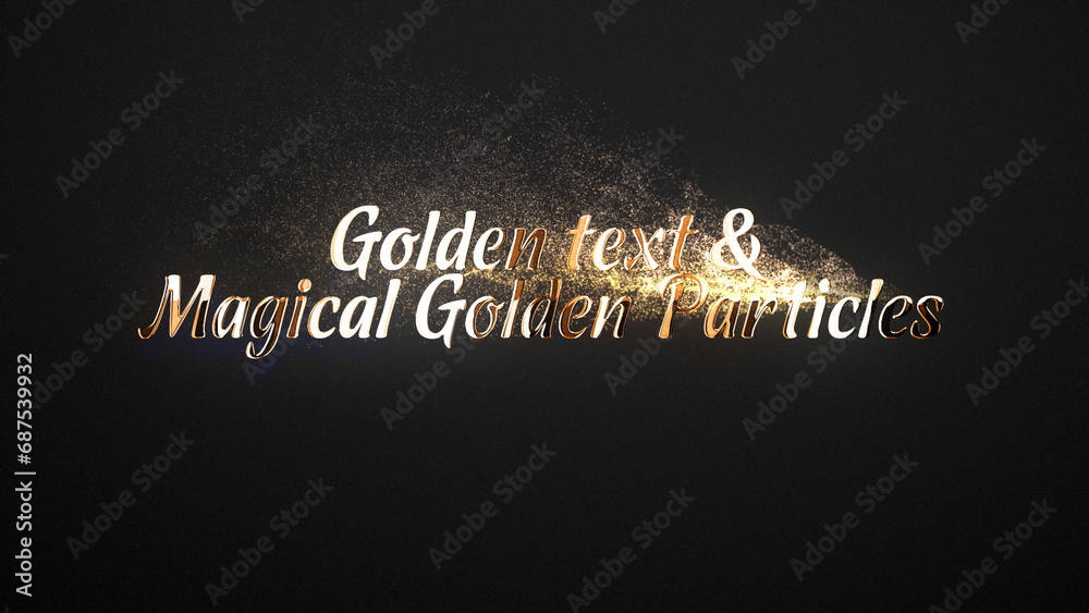 Golden Text Effect Appearing From Magical Golden Particles Stock ...