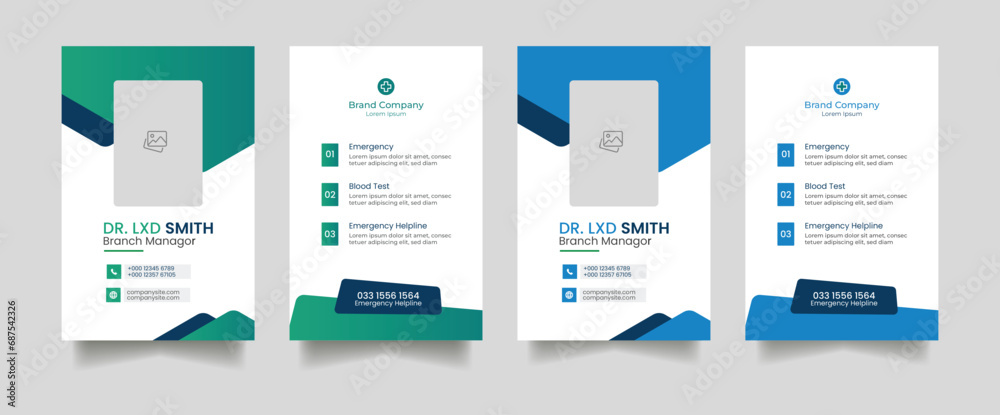 Medical healthcare ID Card Template Design, Healthcare ID Card hospital ...
