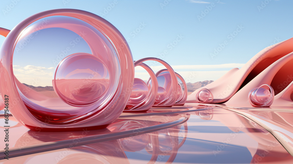 3d rendering of abstract art of surreal flight 3d alien ball made of ...