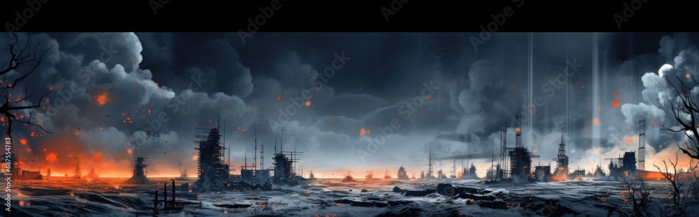 Abstract nuclear winter background. Human extinction. Consequences of ...